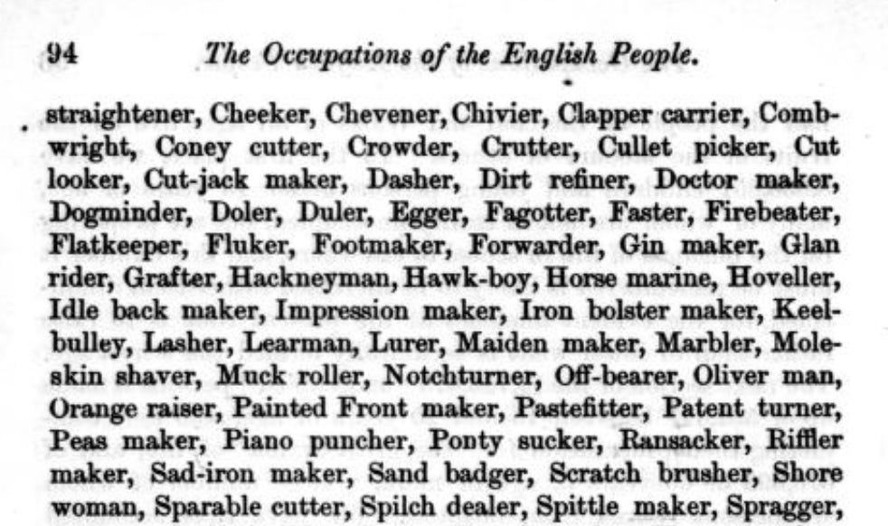 ...Peas maker, Piano puncher, Ponty sucker, Ransacker...