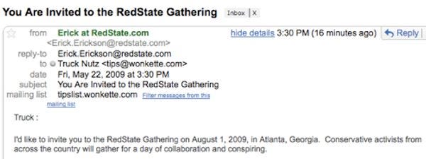 Wonkette 'Summer Garden Theatre Series' Presents: RedState Orgy, Aug. 1