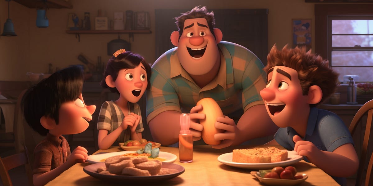 Pixar Dinner Parties - by John Lamb - sheep and goats