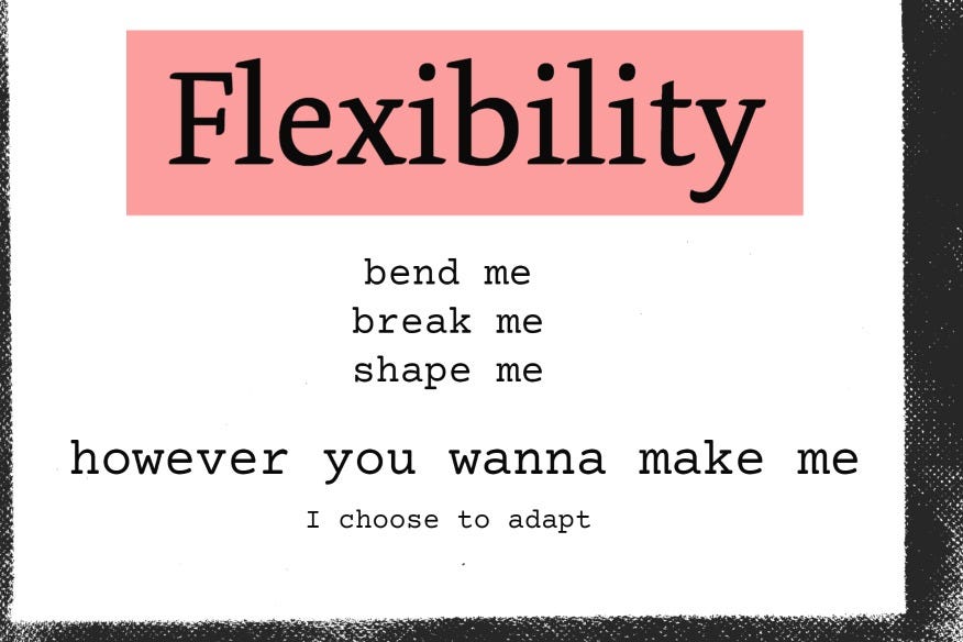 "Flexibility" Morning Word Warmup Writing - by Coltybear