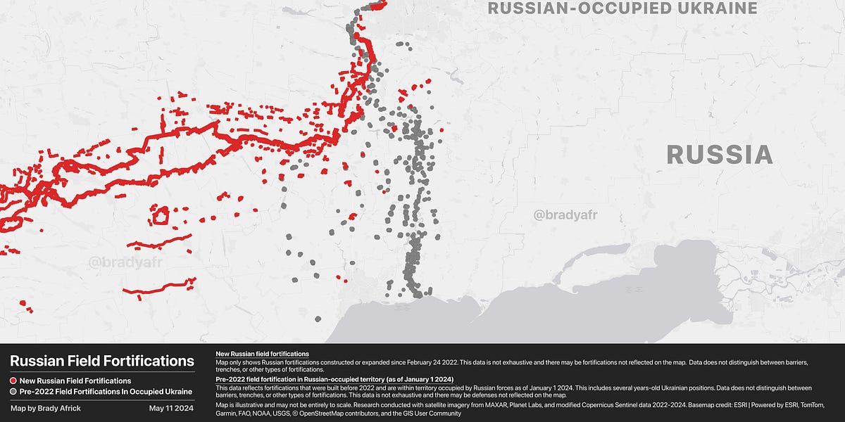 Pre-2022 field fortifications in Russian-occupied Ukraine