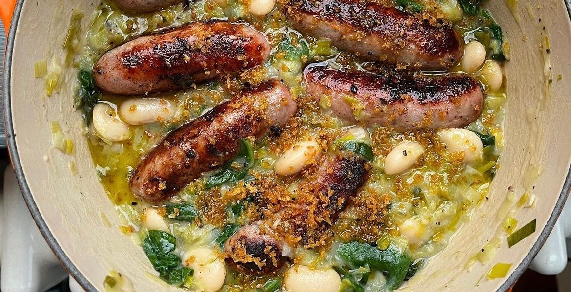 Creamy Leek and Sausage Stew - by Sophie Wyburd - Feeder