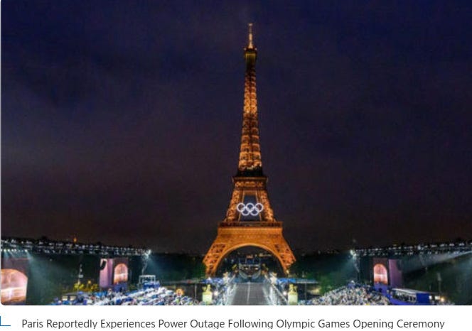 Paris Hit with MASSIVE Power Failure After Olympic Opening Ceremony ...