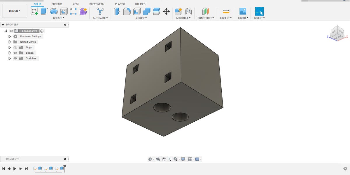 Fusion 360: Extrude Cut and Dimensioning - by Julie