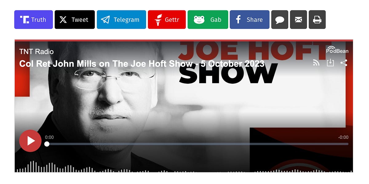 Joe Hoft Show - by ColonelRETJohn Mills - ColonelRETJohn