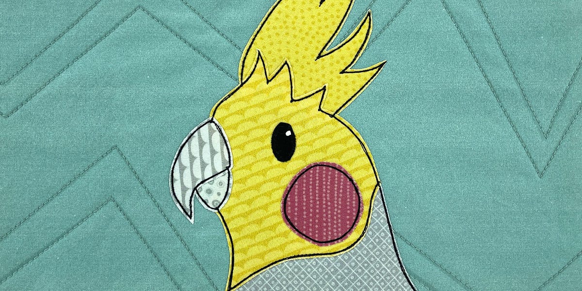 Free Calvin Cockatiel Applique Pattern - by Wendi Gratz