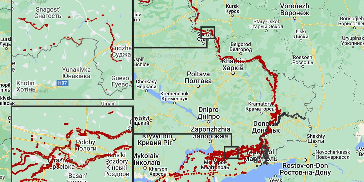 Russian field fortifications in Ukraine