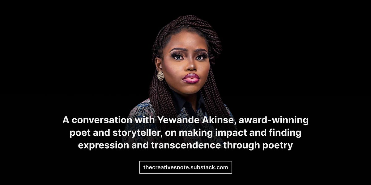 A conversation with Yewande Akinse, award-winning poet and storyteller, on making impact and ...