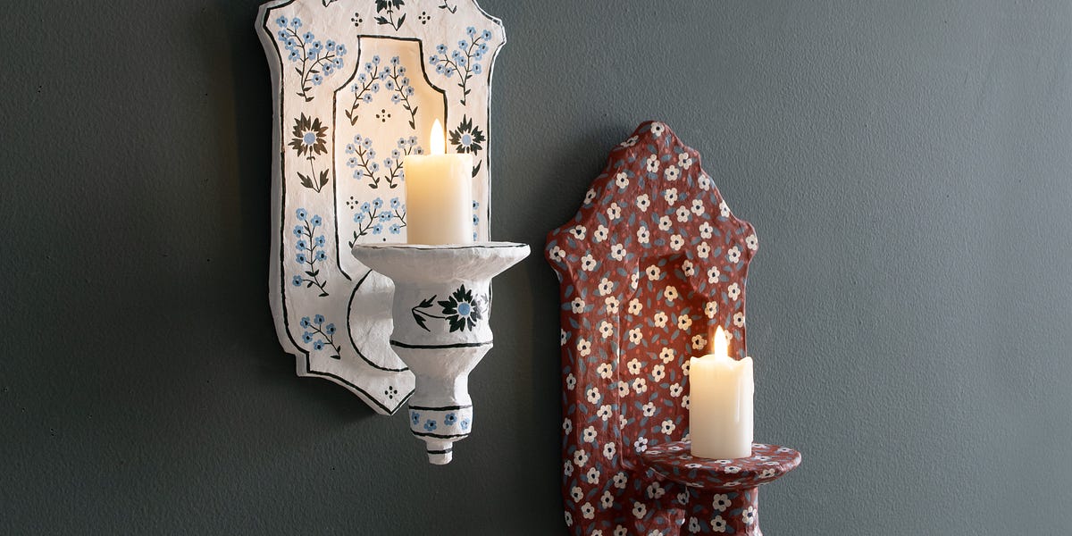 Inspired by History: Cardboard & Paper Mâché Sconce