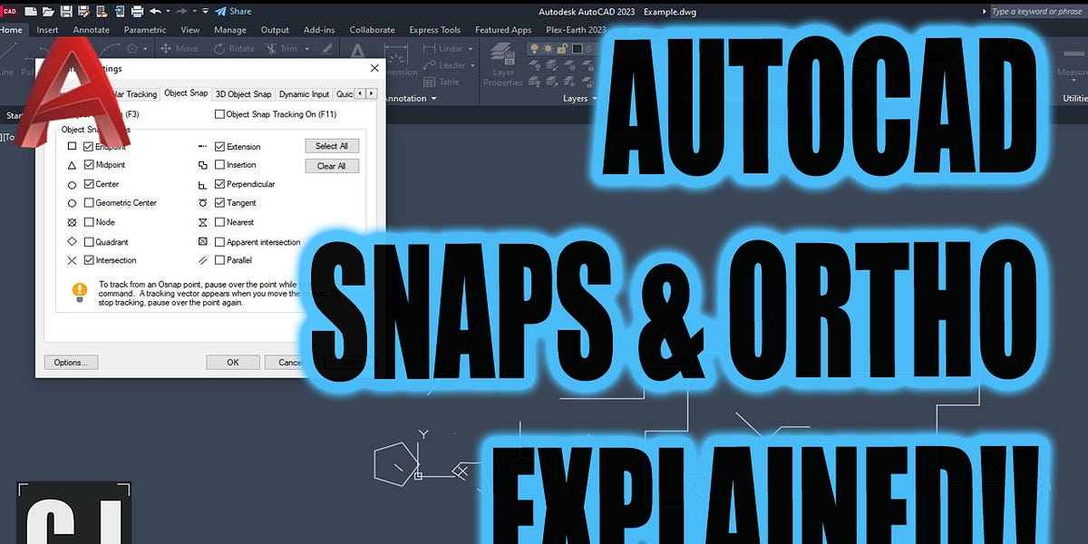 Autocad Snaps And Ortho Explained By Brandon
