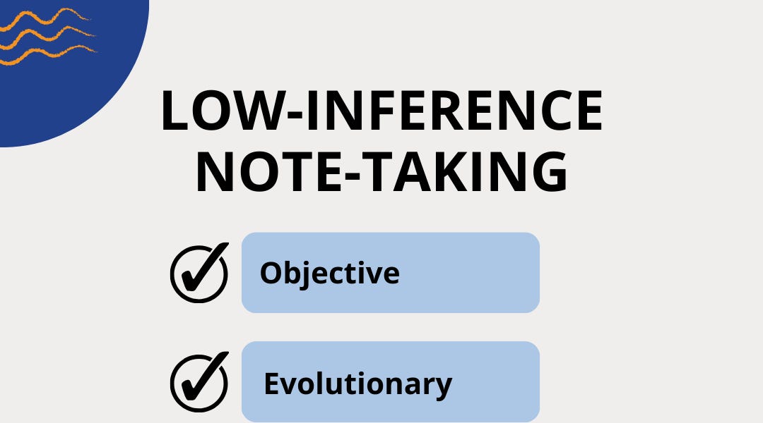 The Low-Inference Note Guide - EduCoach by Jo Lein