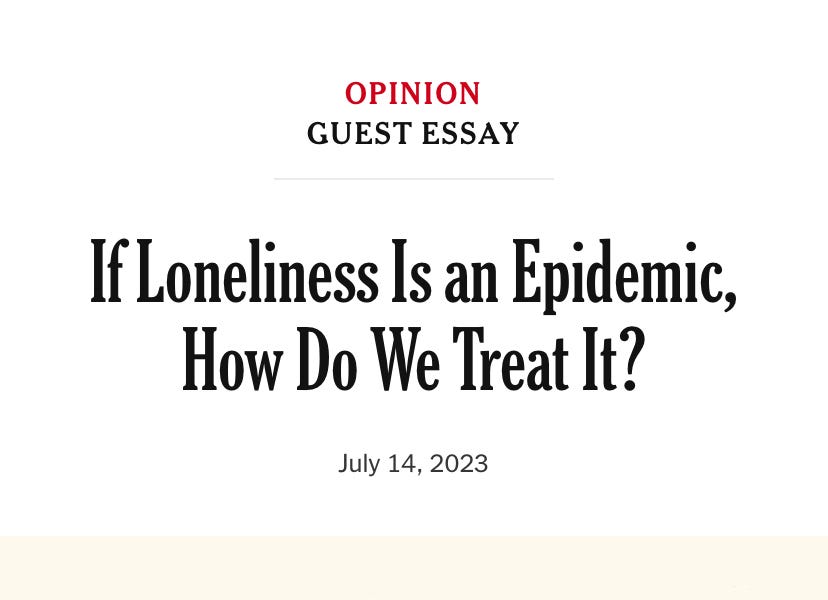 Comments - Medicalizing Loneliness - by Mary Lou Singleton