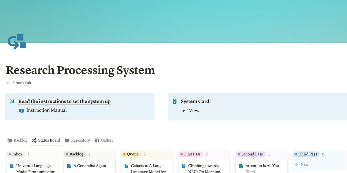 A Systematic Approach to Processing Research Literature