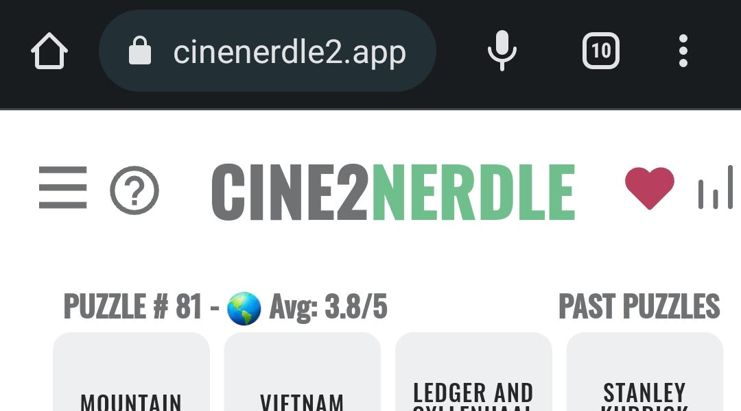 My Cine2Nerdle Debut! - T Campbell's Grid