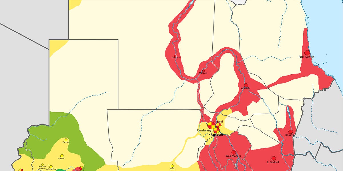Map of the Areas of Control in Sudan