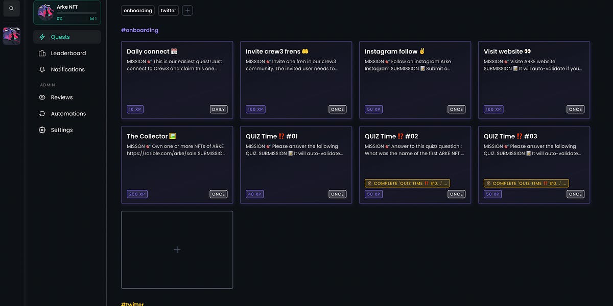 New Community Quests - Arke_NFT’s Newsletter