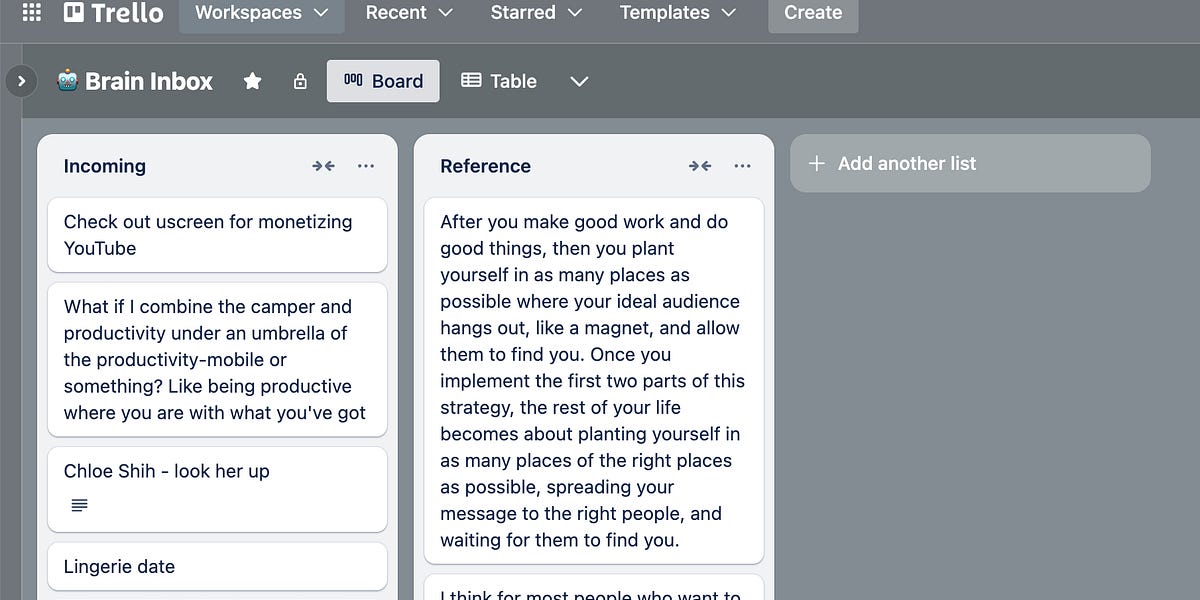 Every Trello card should go through this board