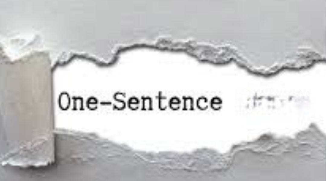 One Sentence Challenge - by Mark Hummel - Organic Matters
