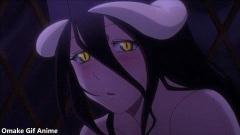 Omake Gif Anime - Overlord - Episode 6 - Albedo's Hug Pillow