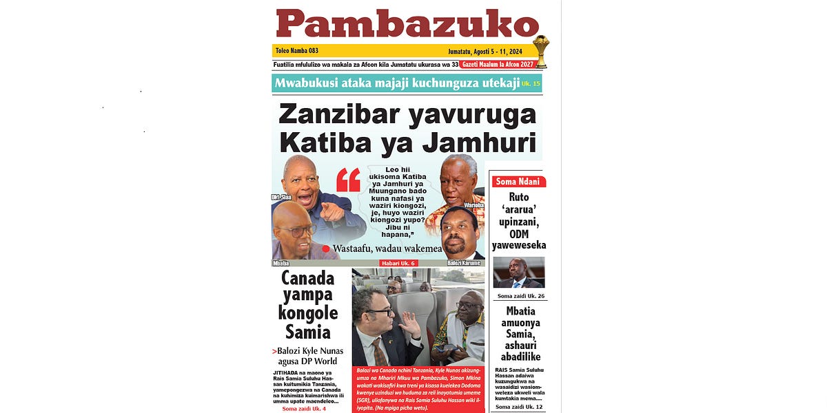 Pata toleo la wiki hii la gazeti la bure la kila wiki #PAMBAZUKO ...