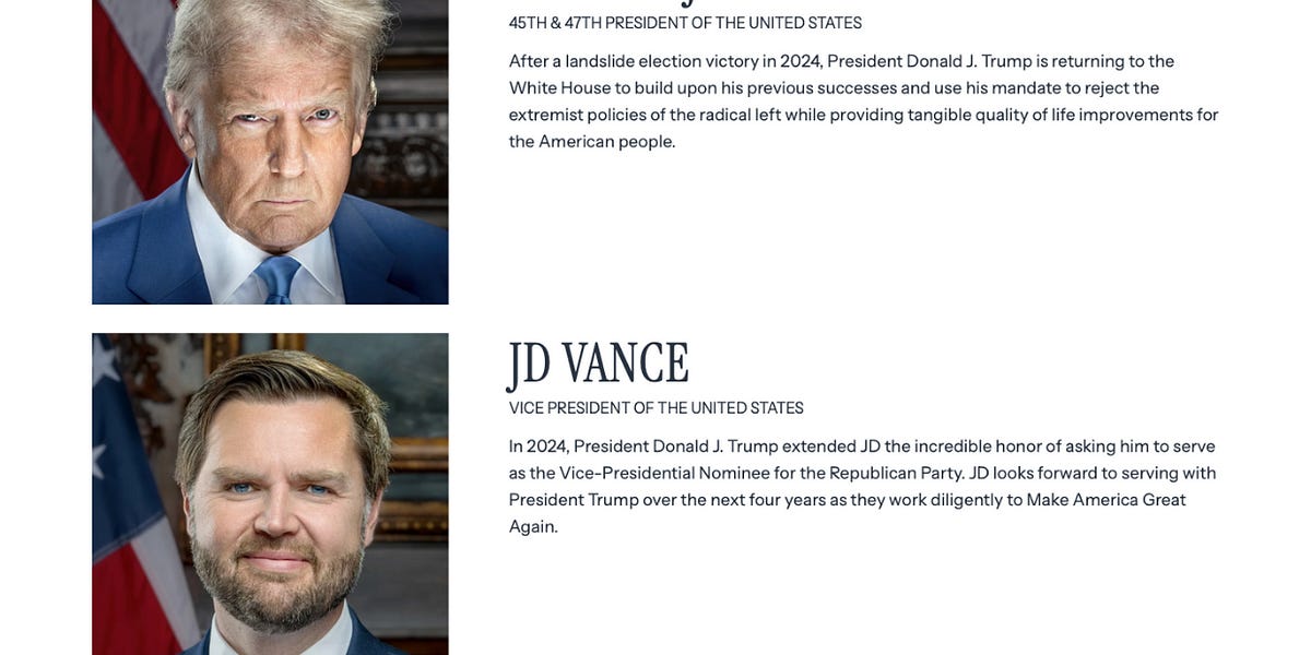 Here's the fonts Trump’s using on the new whitehouse dot gov