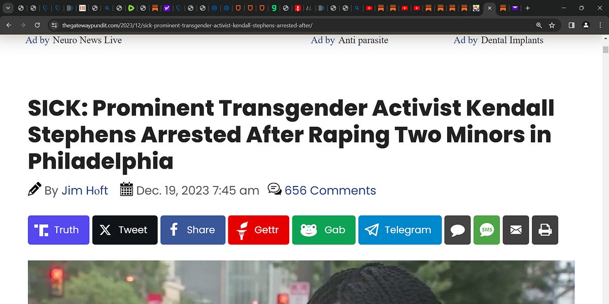 'Prominent Transgender Activist Kendall Stephens Arrested After Raping ...