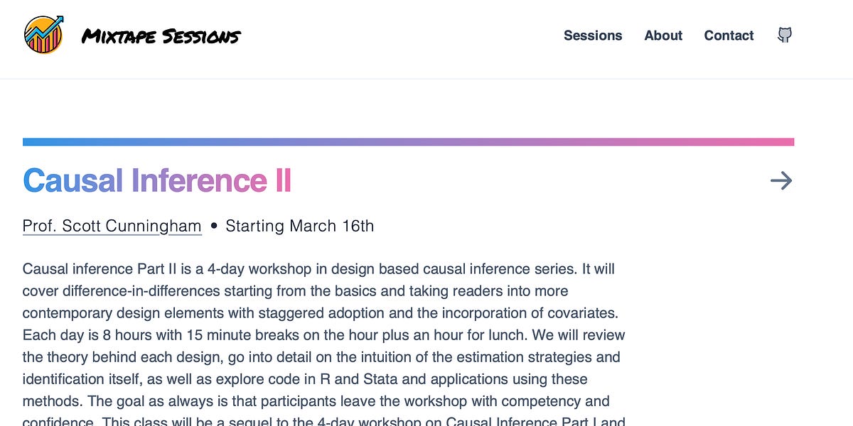 Workshop announcement: Difference-in-differences (Causal 2)