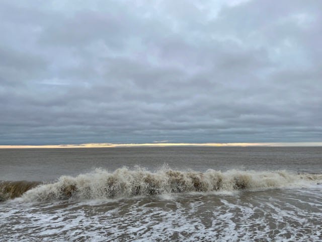 We swam mid tide with big, slow waves - North Sea Fan Club