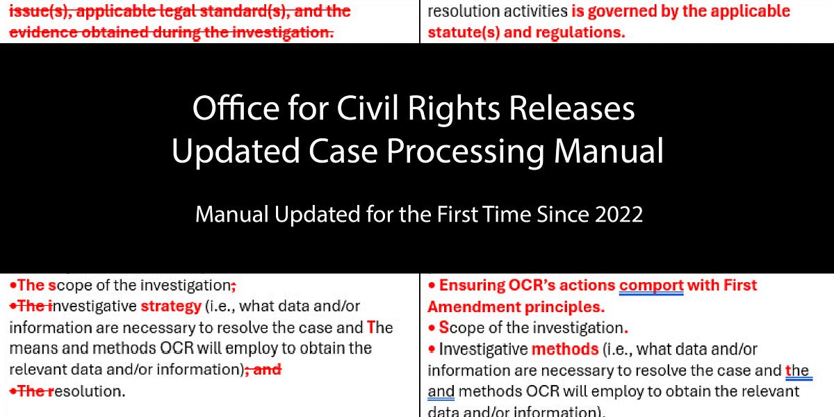 Office for Civil Rights Releases Updated Case Processing Manual
