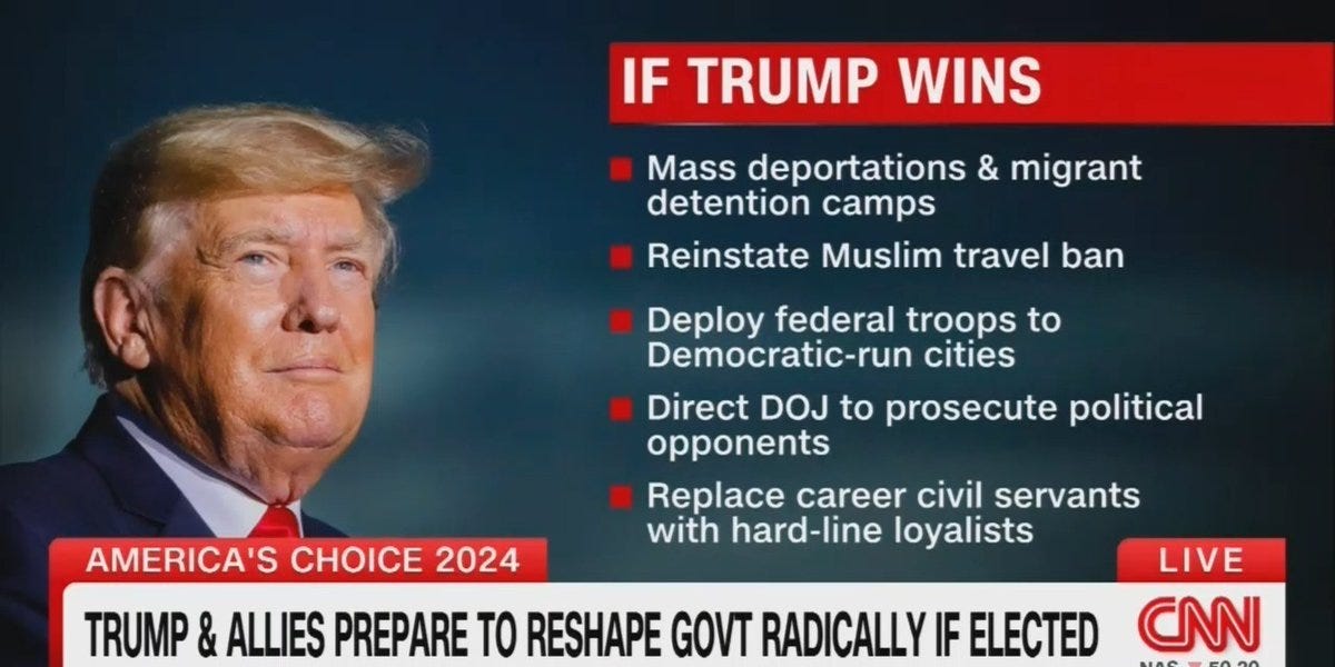 CNN going for their MOAB on Trump scaring people (see my substack below ...