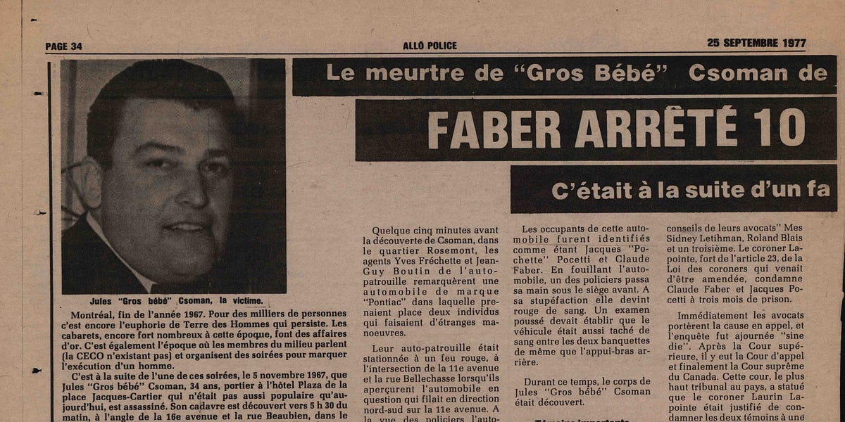 Le meurtre de "Gros Bébé". Faber arrêté 10 ans plus tard! | Allô Police ...
