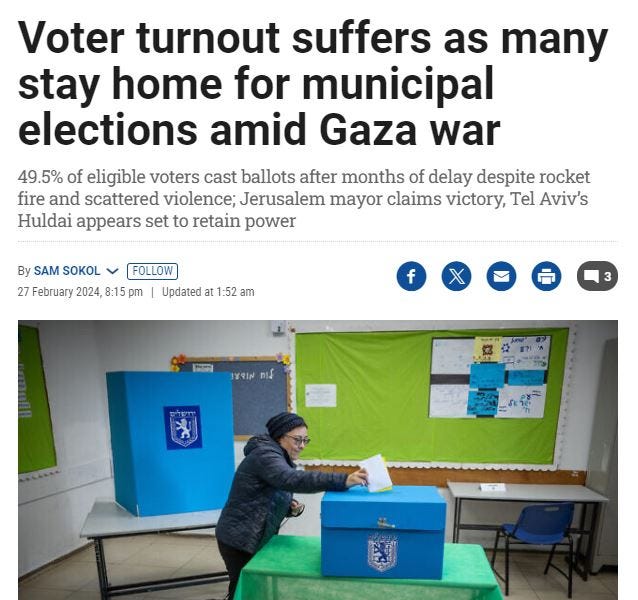 Friday March 1 2024: More than half of Israel stays away from democracy ...