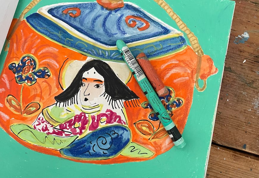 Drawing prompt for artists to explore unconscious inspiration