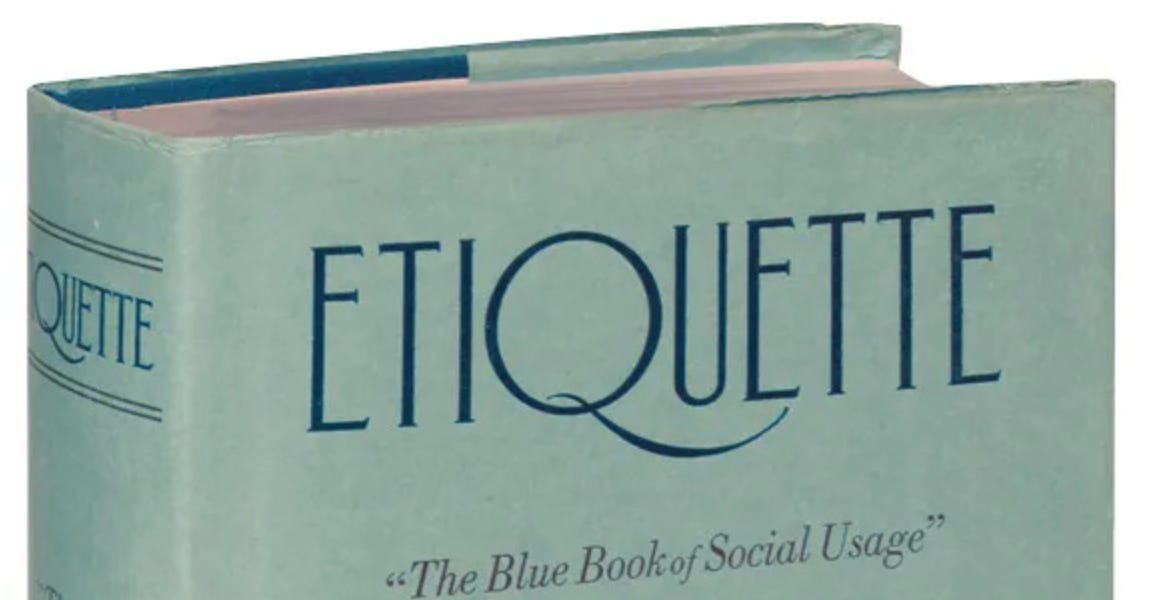 What I Learned from Emily Post's 'Etiquette' (1922)