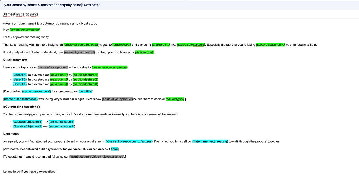 The Sales Demo Follow Up Email Template