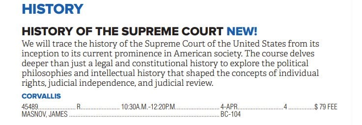 Attend an In-Person History of the Supreme Court course with Historian James M. Masnov!