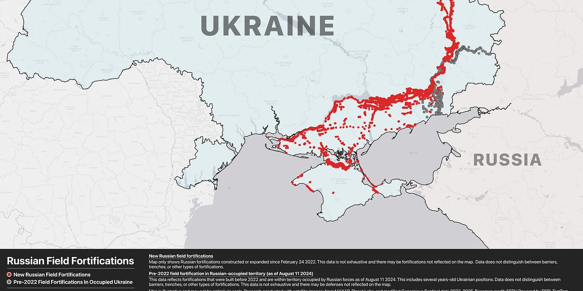 Russian field fortifications in Ukraine