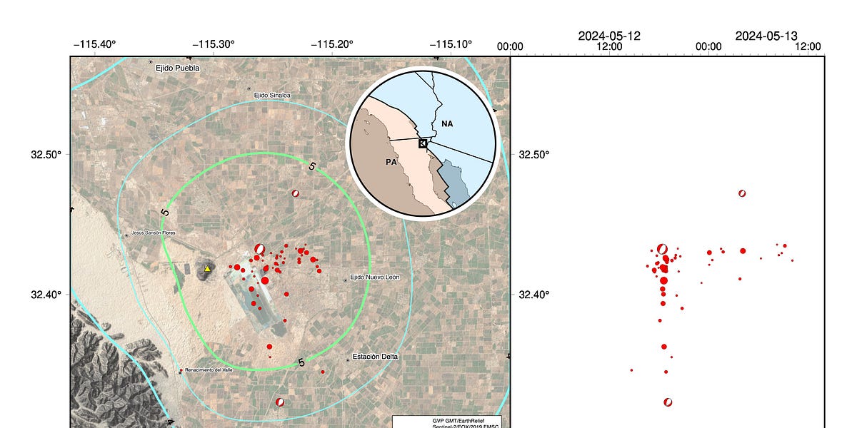 M4.9 earthquake at the Cierro Prieto geothermal field, Baja California ...