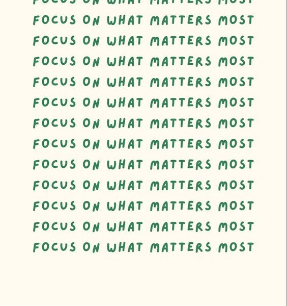 focus on what's most important to you - by megan crean