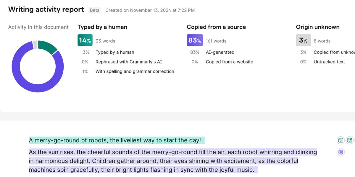 Trying out Grammarly Authorship Beta - Anna Mills’ Substack