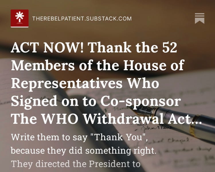 ACT NOW! Thank the 52 Members of the House of Representatives Who ...