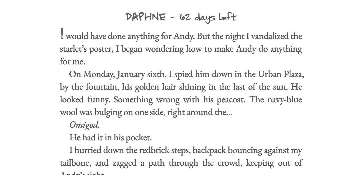 Read a page of Girl, Incorrupted every day, for free, leading up to ...