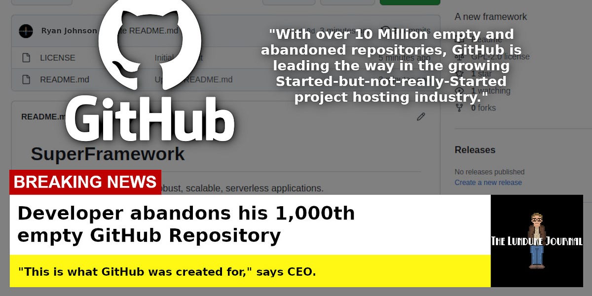 Developer abandons his 1,000th empty GitHub Repository