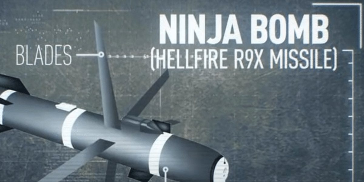 Ninja Bomb (Hellfire R9X) Used in Syria Strike