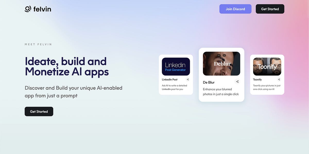 Discover and Build your unique AI-enabled app from just a prompt