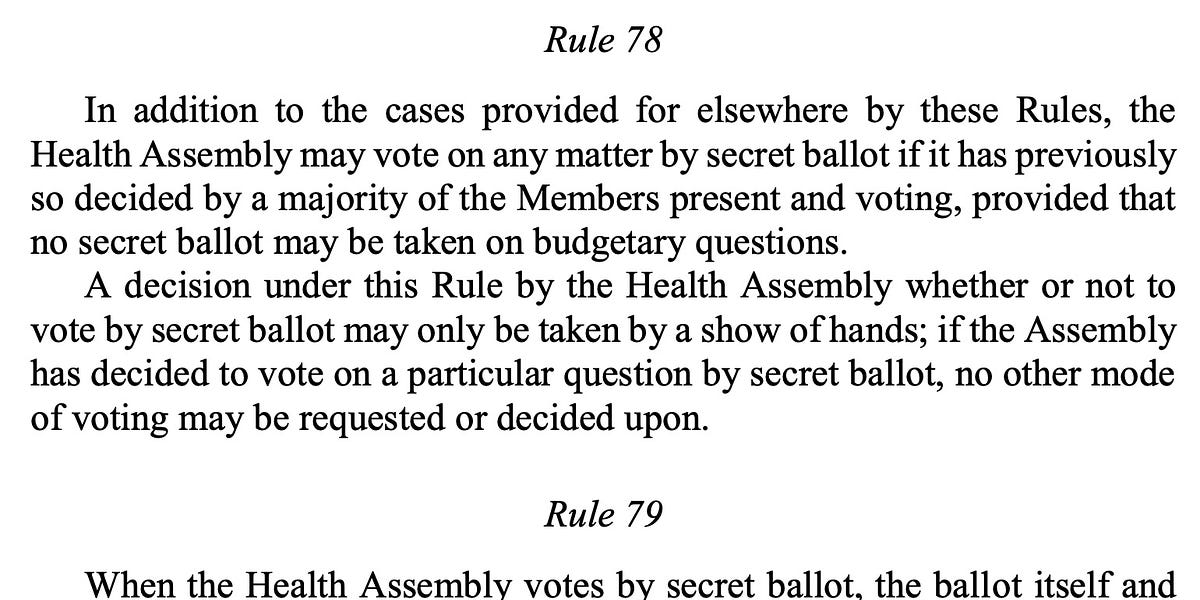 How the WHO's rules embedded secret, undemocratic "voting" (or not) for ...