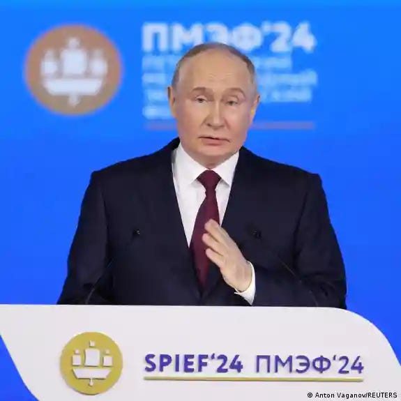 Putin: Peace if Ukraine stops NATO plans, gives up regions