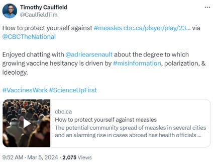 Timothy Caulfield: Stop Pretending To Be An Expert About Vaccines