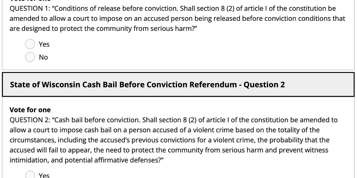 Why you should vote 'no' on two binding referendum questions on cash bail