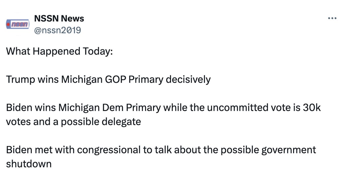 What Happened Today: 2/27/24 - by Nathan Sigal - NSSN News